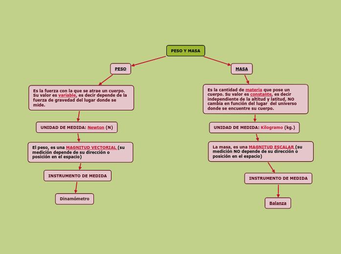 PESO Y MASA - Mind Map